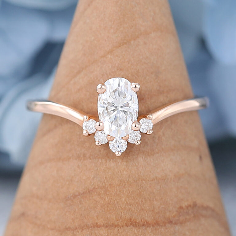 Oval Cut Opal Engagement Ring Vintage Rose Gold - AmandaFineJewelry