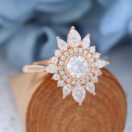 Vintage Round Moissanite Engagement Ring - AmandaFineJewelry