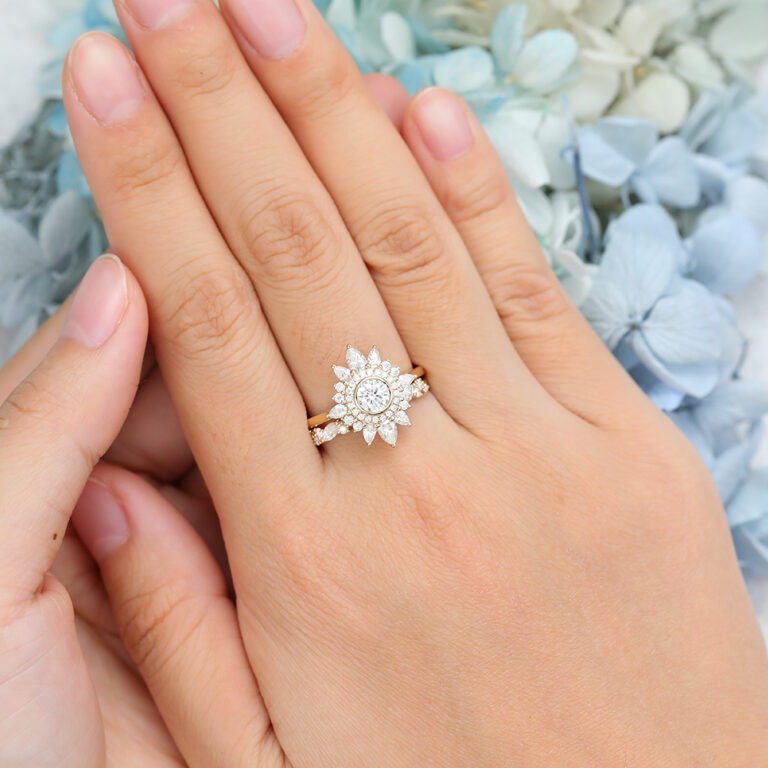 Pear Shaped Morganite Engagement Ring Set Rose Gold Bridal Anniversary ...